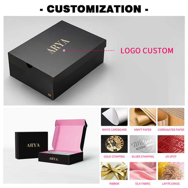 Custom Luxury Shoe Box Packaging - Rigid Cardboard Boxes