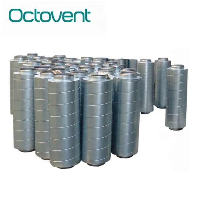 HVAC Systems Parts Ventilation System Duct Round Muffler Silencer With ...