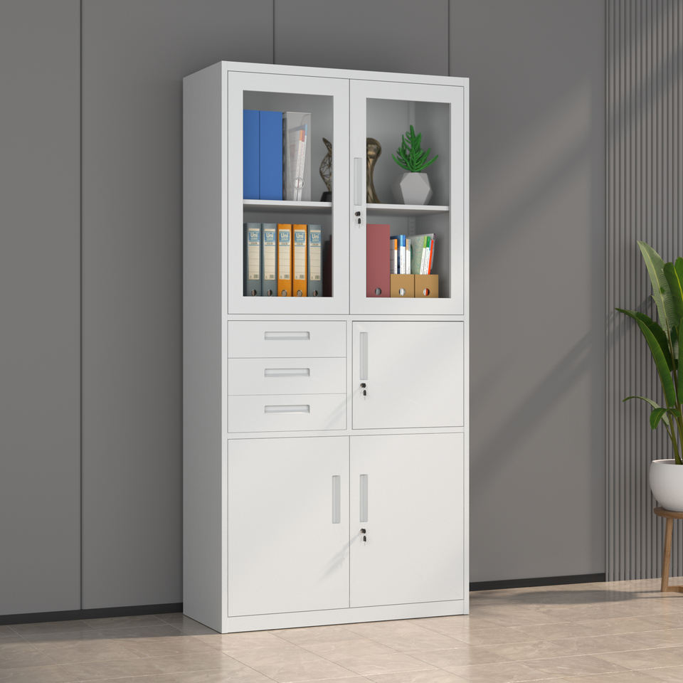 Bulk Filing Cabinet and Office Glass File Cabinet with Lockable Doors ...