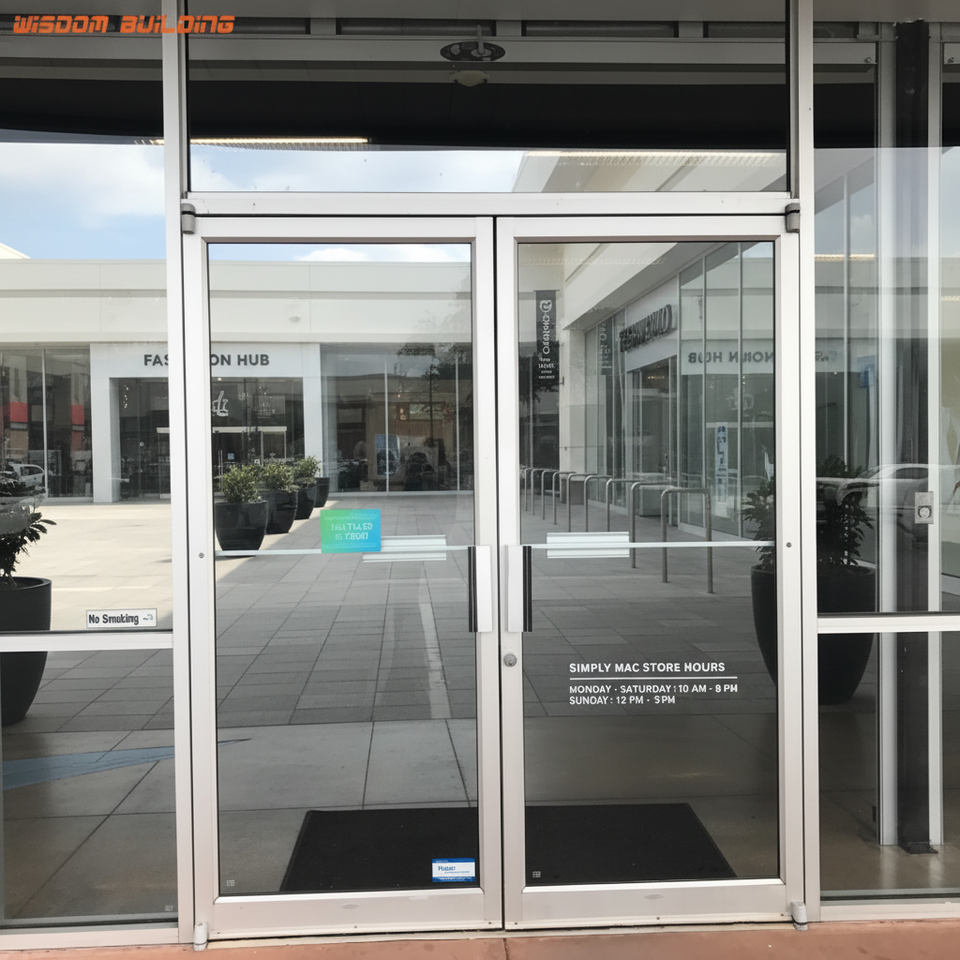 Aluminum Glass Double Swing Casement Windproof Storefront Commercial ...