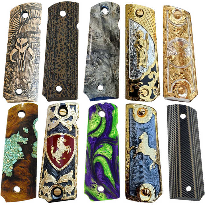 Custom G10 Resin Wood Tactical Grips for 1911 & 92FS | OEM