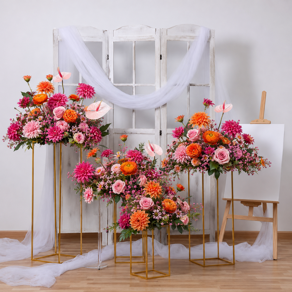 Rose Dahlia Anthurium Artificial Flowers Wedding Table Centerpiece ...