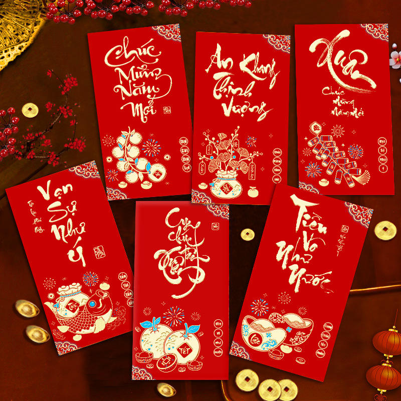 2026 Vietnam Red Envelopes Custom Logo Chinese New Year Red Packet ...