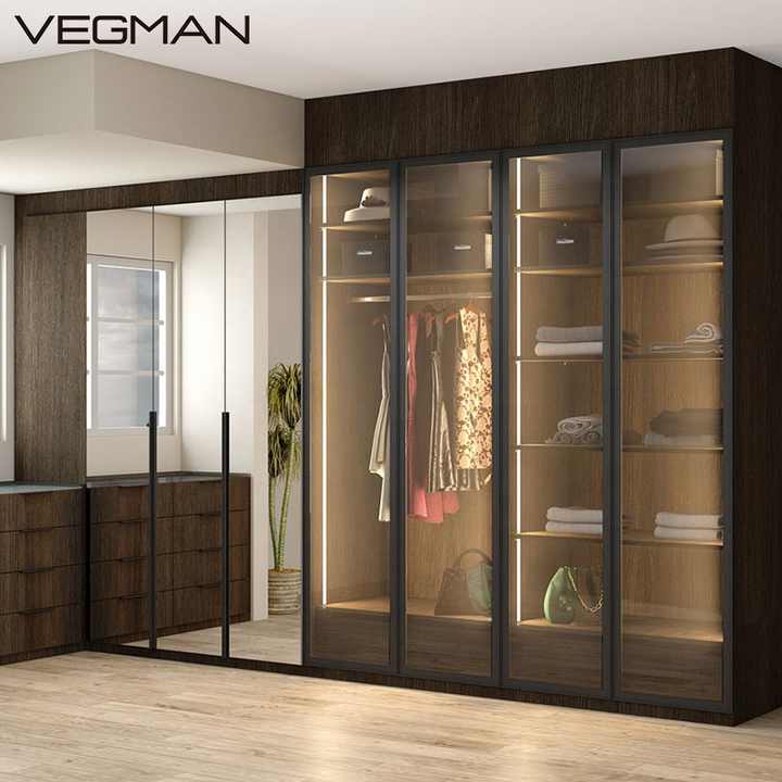 VEGMAN Glass Door Wardrobe - Modern European Style