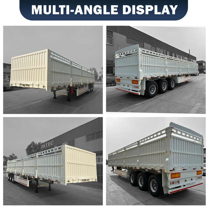 High Quality PATEC 40Ton 3-Axle Steel Dropside Fence Transport Cargo ...