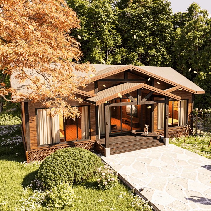 Luxury 140-Square-Meter American-Style Heavy Log Cabin High Quality ...