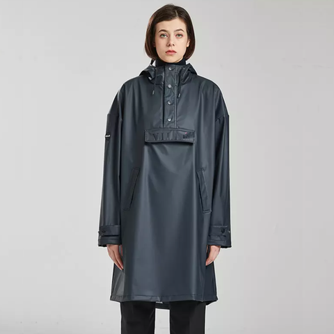 Rainfreem Custom Design PU Long Fashion Waterproof Raincoat