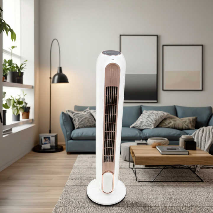 Electric Remote-Controlled Bladeless Pedestal Tower Fan Oscillating ...