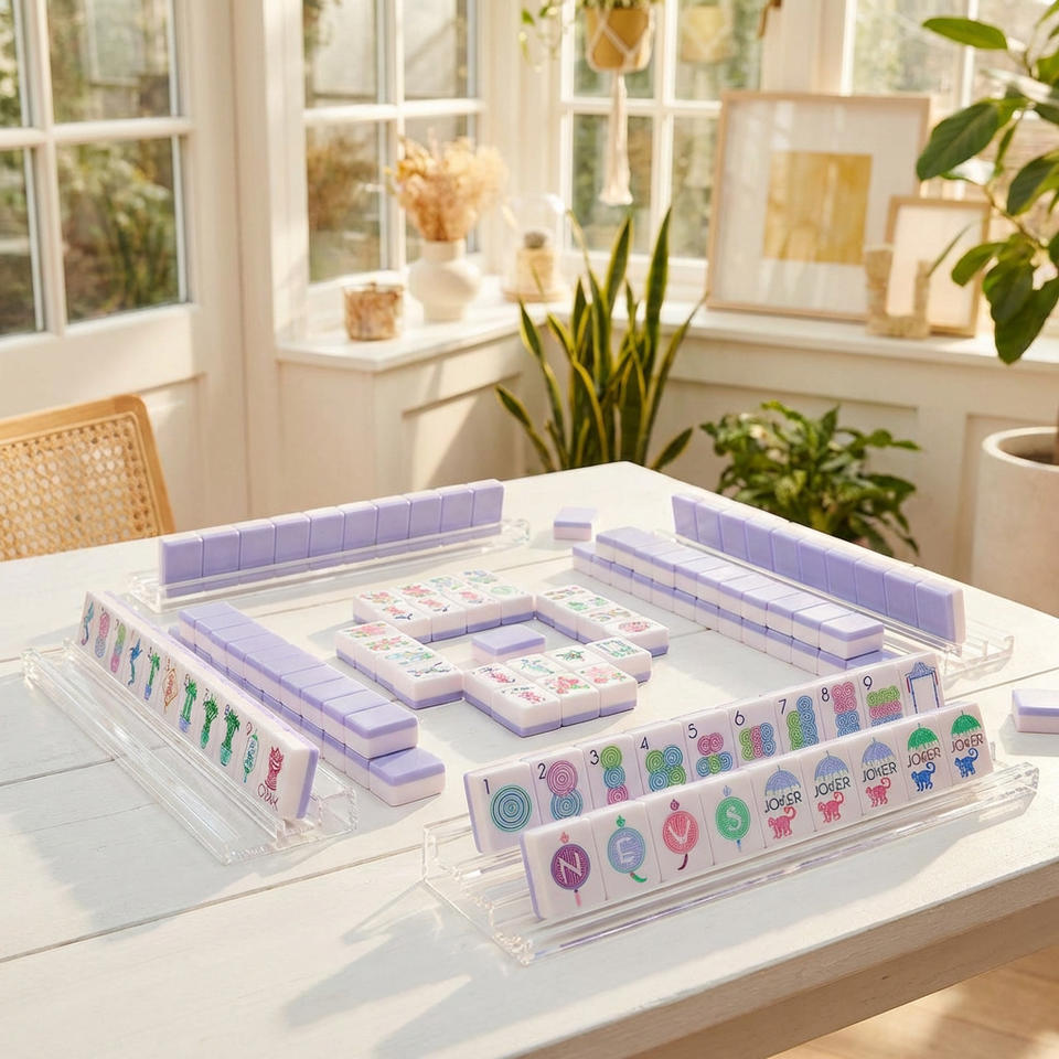 Modern Luxury American Mahjong Tiles Set with Clear Acrylic Racks Drop ...