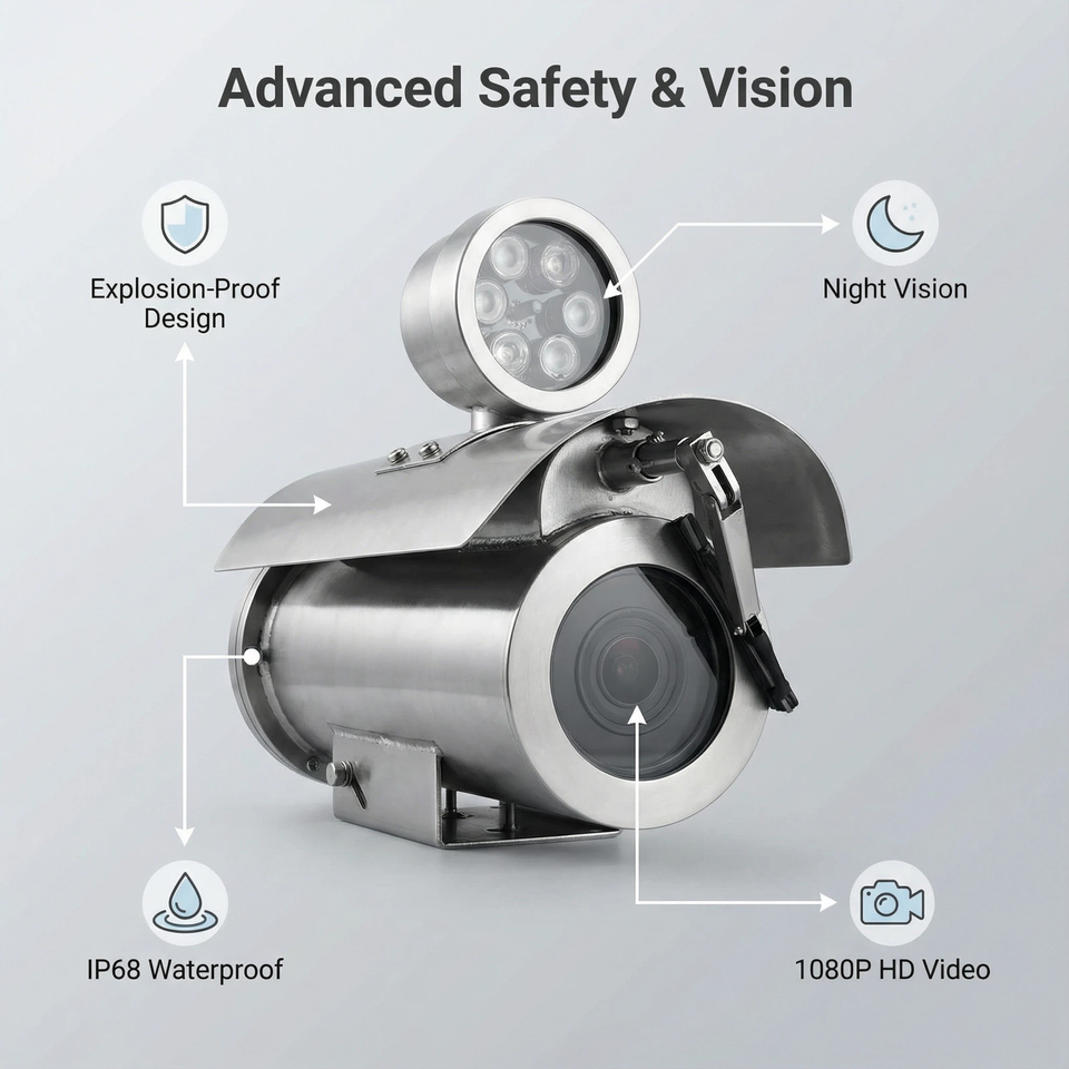 Explosion-proof IP68 Rating Stainless Steel 304/316 CMOS Sensor Cube ...