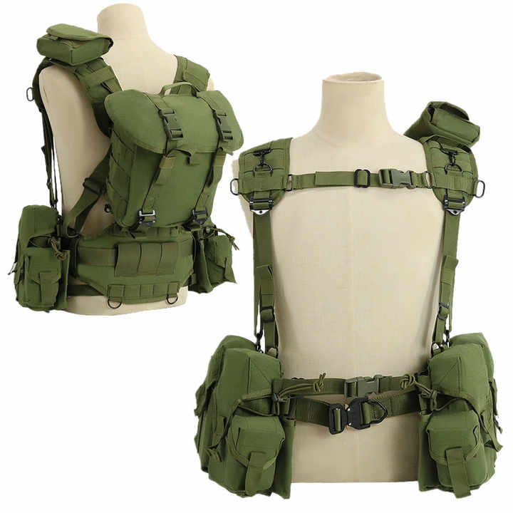 Tactical Molle Chest Rig Vest - Modular Load Bearing Combo