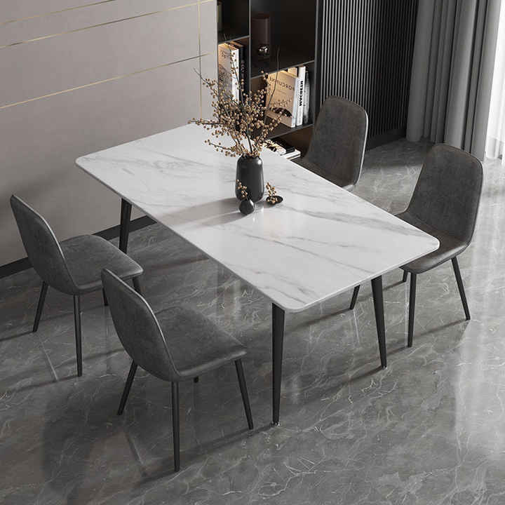 Luxury Sintered Stone Rock Slab Dining Table & Chair Set