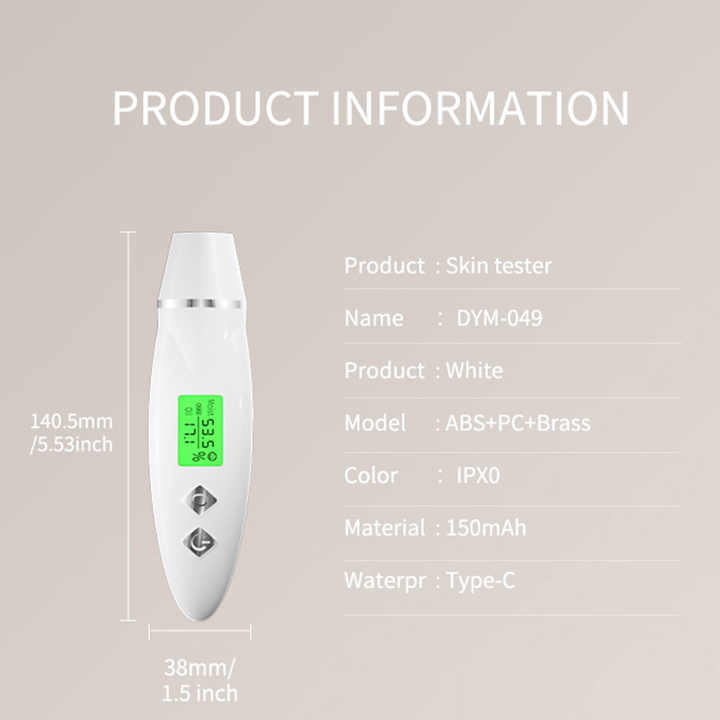 Rechargeable Facial Skin Moisture Analyzer Water Oil Tester Digital ...