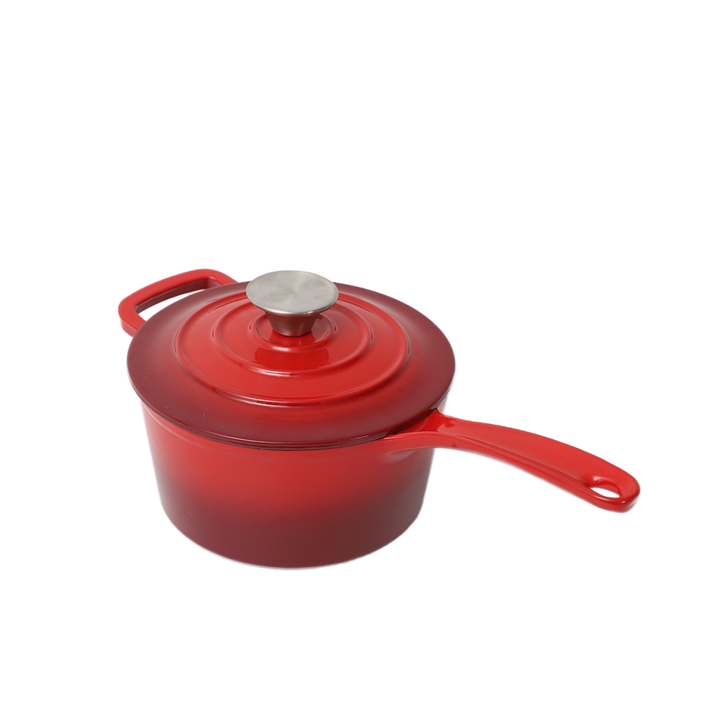 Home Kitchen Cast Iron Enamel Milk Pot Sauce Pan With Long Handle for ...
