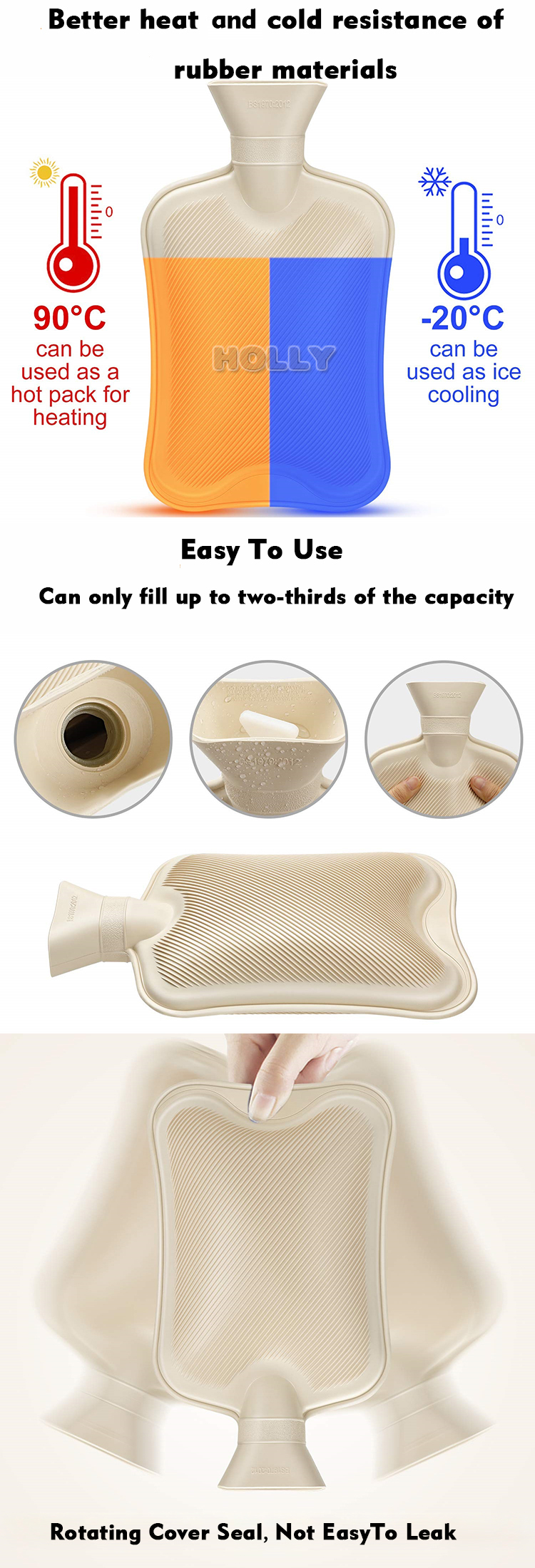 Small Rubber Hot Compress Water Bag Hot And Cool Water Bottle With ...
