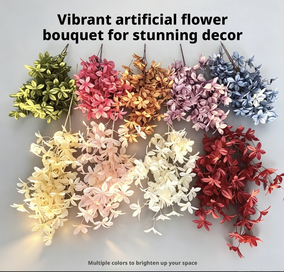 Multi Color Artificial Clematis Silk Flower Stem for Wedding Backdrop ...