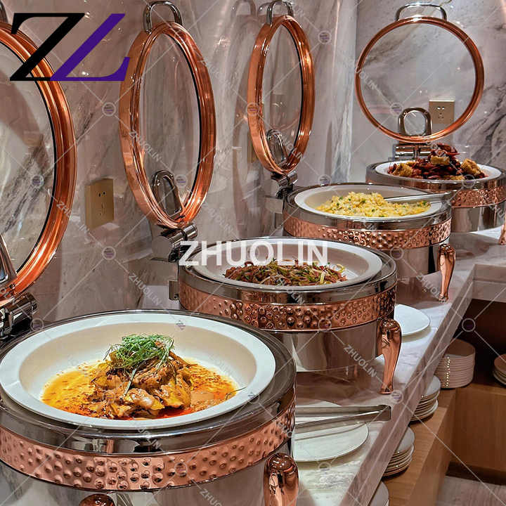 Gold Rectangular Chafing Dish - Efficient Food Warmer