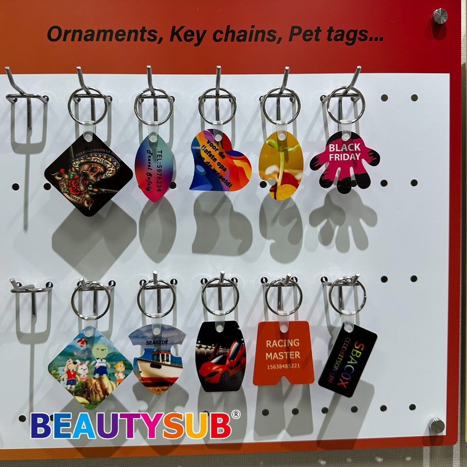 BEAUTYSUB 1.15mm Gloss White HD Sublimation Metal Key Rings Hot ...