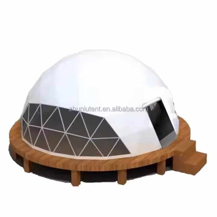 Winter Glamping Geodesic Dome House Prefab Half Sphere Domes Pvc ...