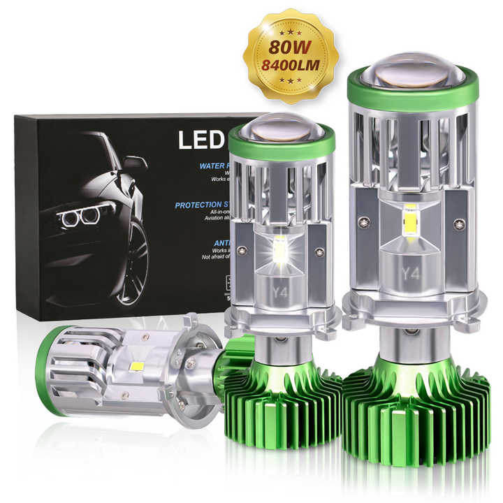Sunshiny Y4 Mini Lens H4 LED Headlights Bulb 80W 8400LM