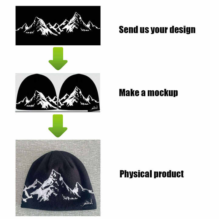 Custom Designer Beanie Hat - Knitted Y2K Skull Cap OEM