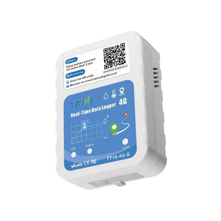 TZONE 4G Real Time Temperature Humidity Data Logger GPS GSM Tracker