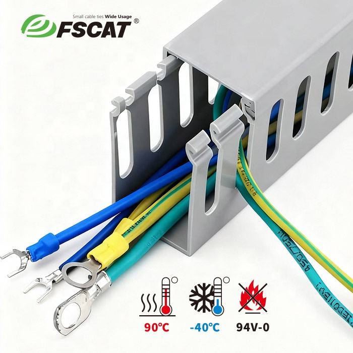 FSCAT UL94 V0 Flame Retardant PVC Wiring Duct Halogen Free Industrial ...