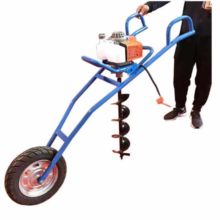 2 Stroke Hand Push Ground Hole Drilling Machine - Earth Augers for Tree ...