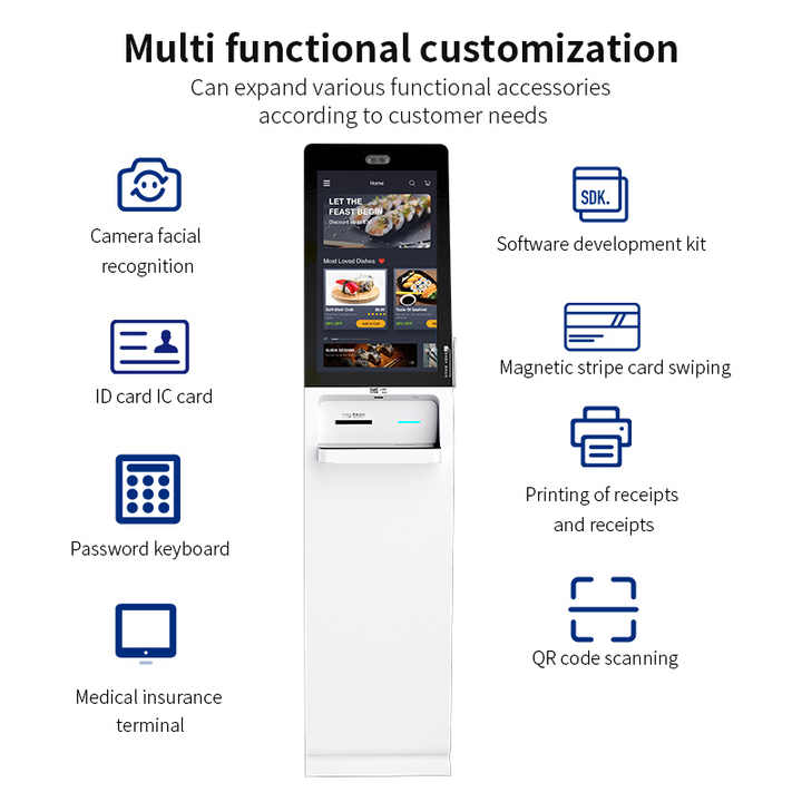 Interactive Kiosk Touch Screen for Restaurant Self Service