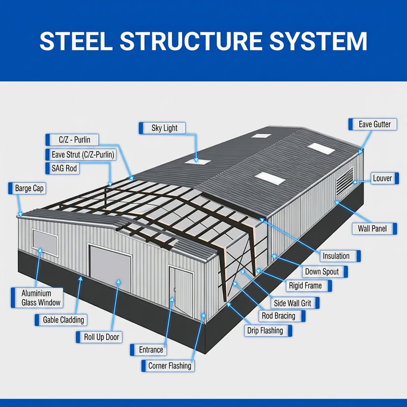 Prefabricated Steel Structure Poultry House Low Cost Light Steel Frame ...