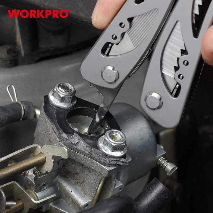 WORKPRO 12-in-1 Multi-Purpose Tool for Camping - Stainless Steel Pliers ...