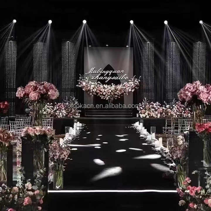 Modern Crystal String Bead Curtain Holiday Celebration Events Stage ...