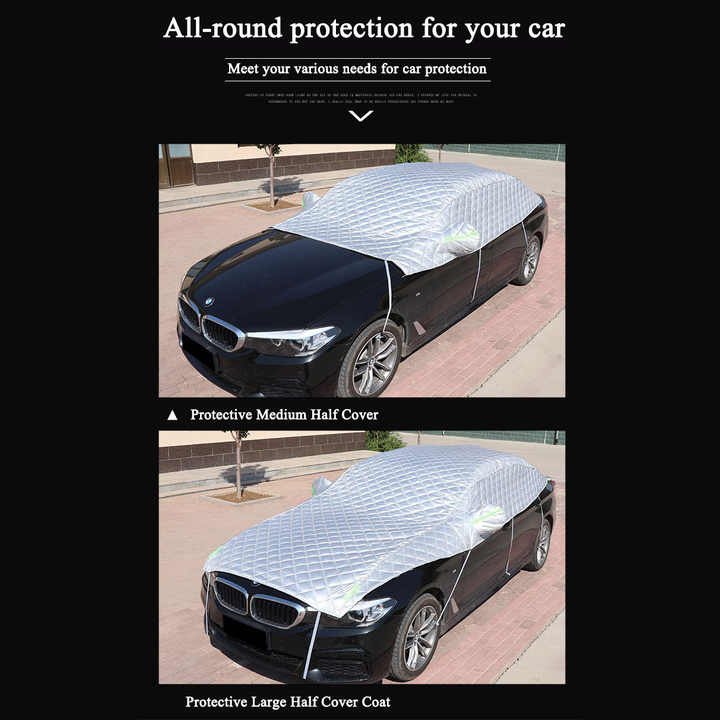 Exterior Accessories Thicken Sunshade Waterproof Half Car Snow Cover ...