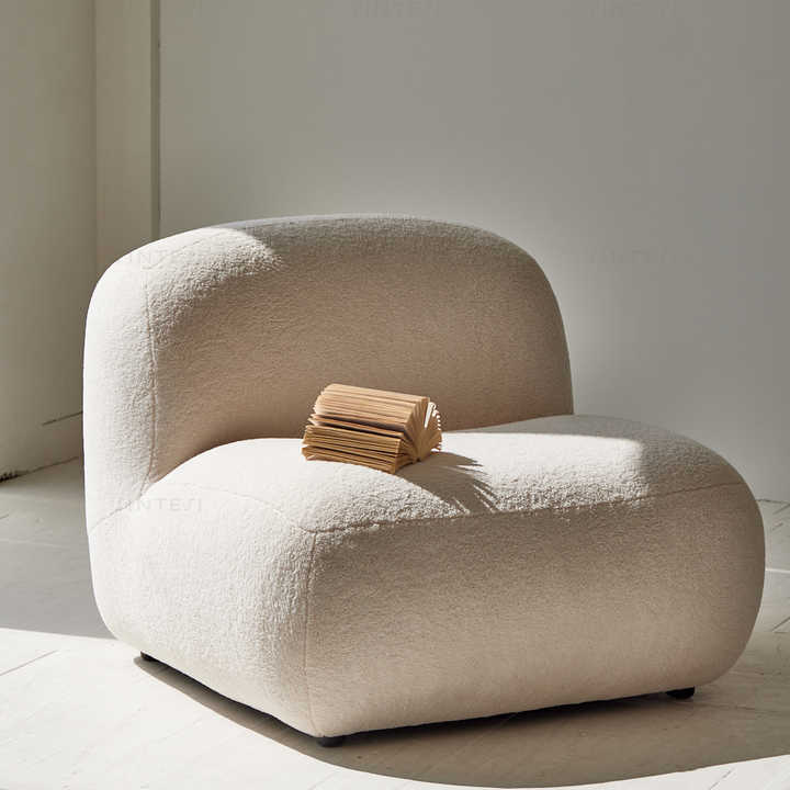 Geometric Wabi-Sabi Sheep Skin Fabric Sofa Set for Living Room