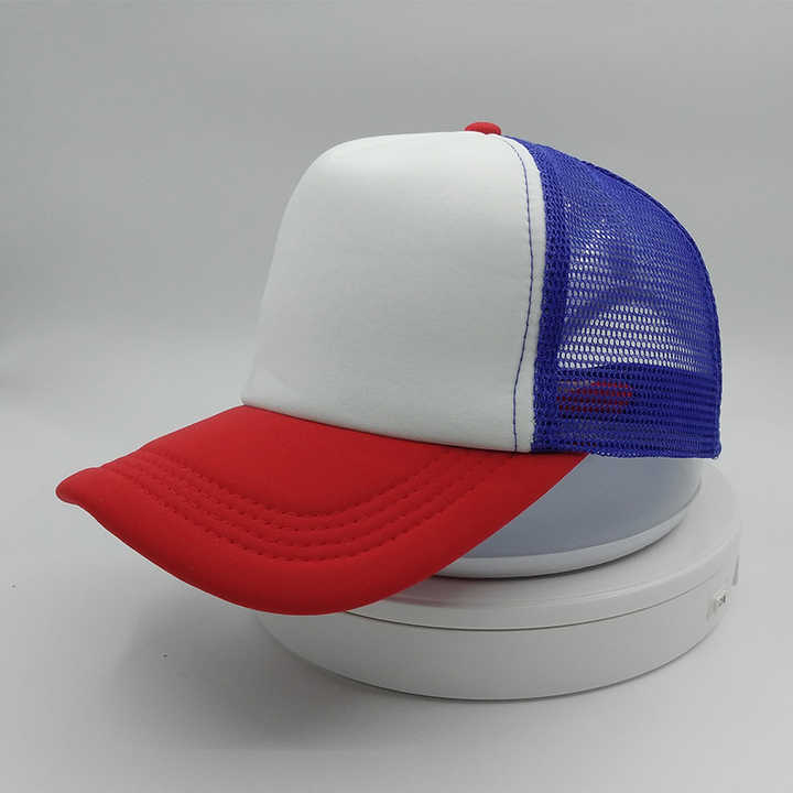 High Quality 3 Color White Red Blue Hat - Custom Trucker Cap