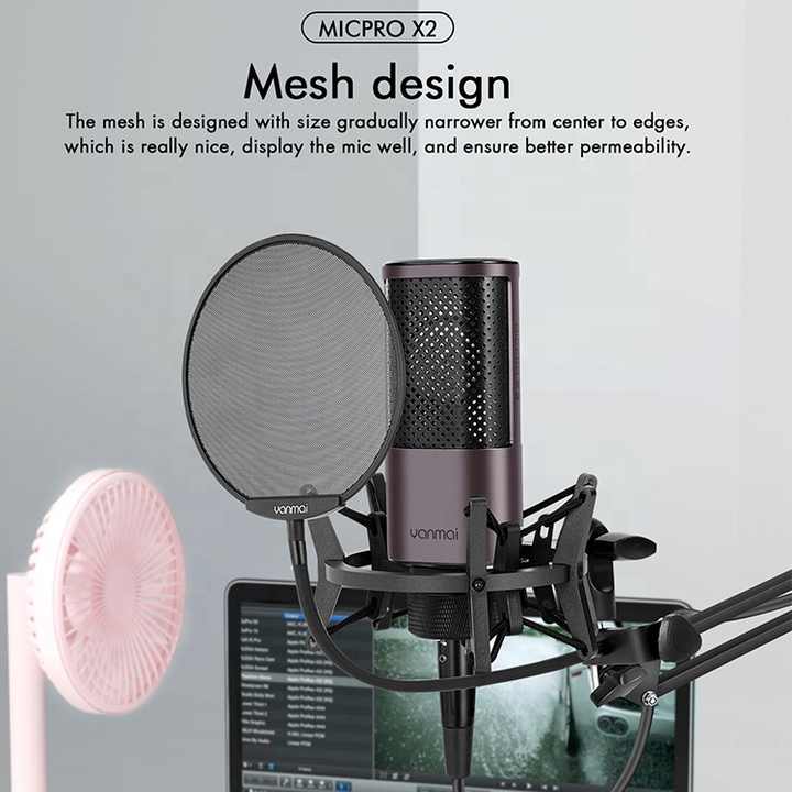 X2 Professional Studio Microphone Custom Cardioid Condenser 3.5mm USB ...