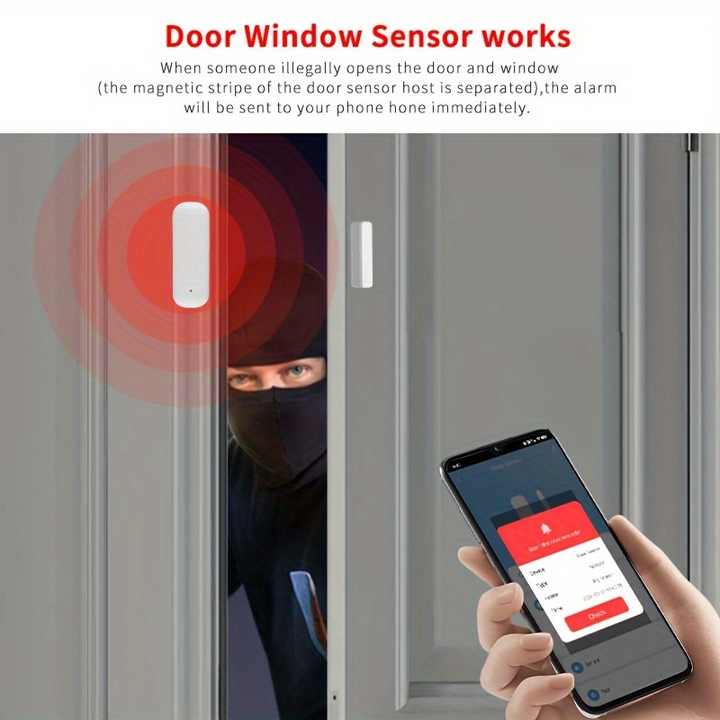 Smart WiFi Door Window Sensor Alarm Beep Alarm Siren Tuya 2.4G WiFi ...