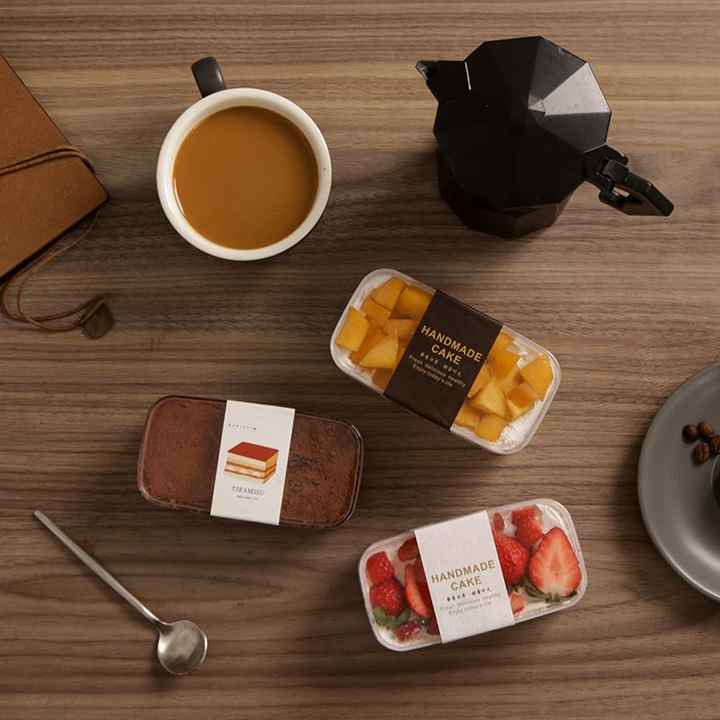 Tiramisu Dessert Storage Container - Transparent PS Plastic