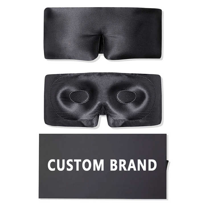 Custom Satin 3D Silk Eye Sleep Mask with Adjustable Velcro Strap ...