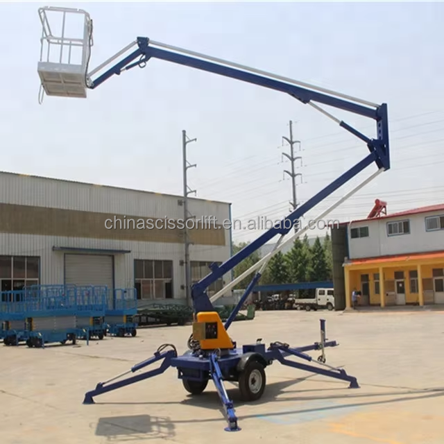 Lifting 10m 12m Towable Boom Spider Lift Trailer Cherry Picker Tree ...
