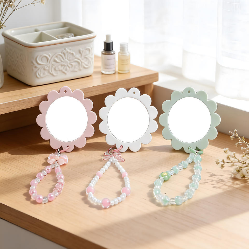 Mini Cute Sunflower Bracelet Pocket Makeup Mirror Plastic Frame Bag ...