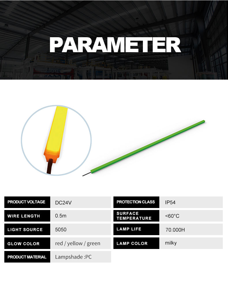 Equipment Machine 670mm 24V 3 Color RYG Alarm Indicator Warning Light ...
