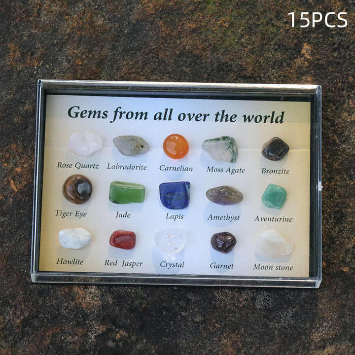 Natural Crystal Label Boxes Geological Teaching Materials Crystal Box ...