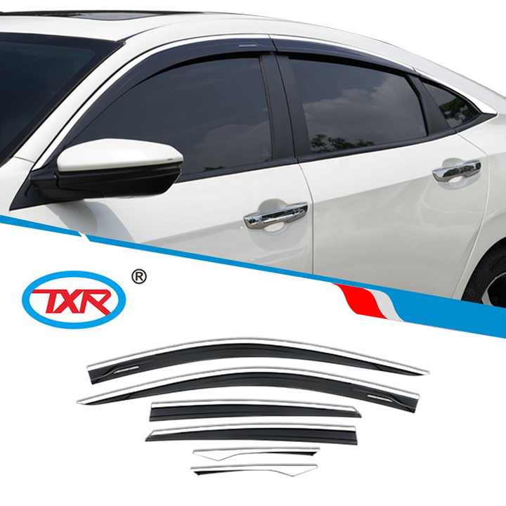 Door Visor Window Deflectors Injection with Stainless Steel TXR Sun ...