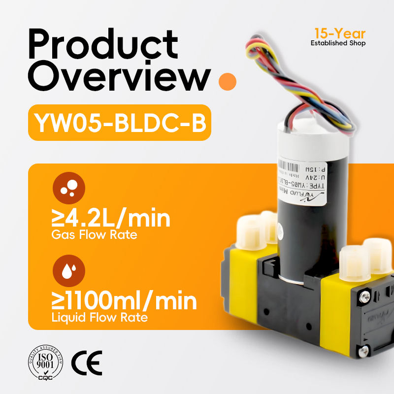 YW05 B-BLDC OEM Motor Brushless Mini Micro Diaphragm Pump 12V 24V Low ...