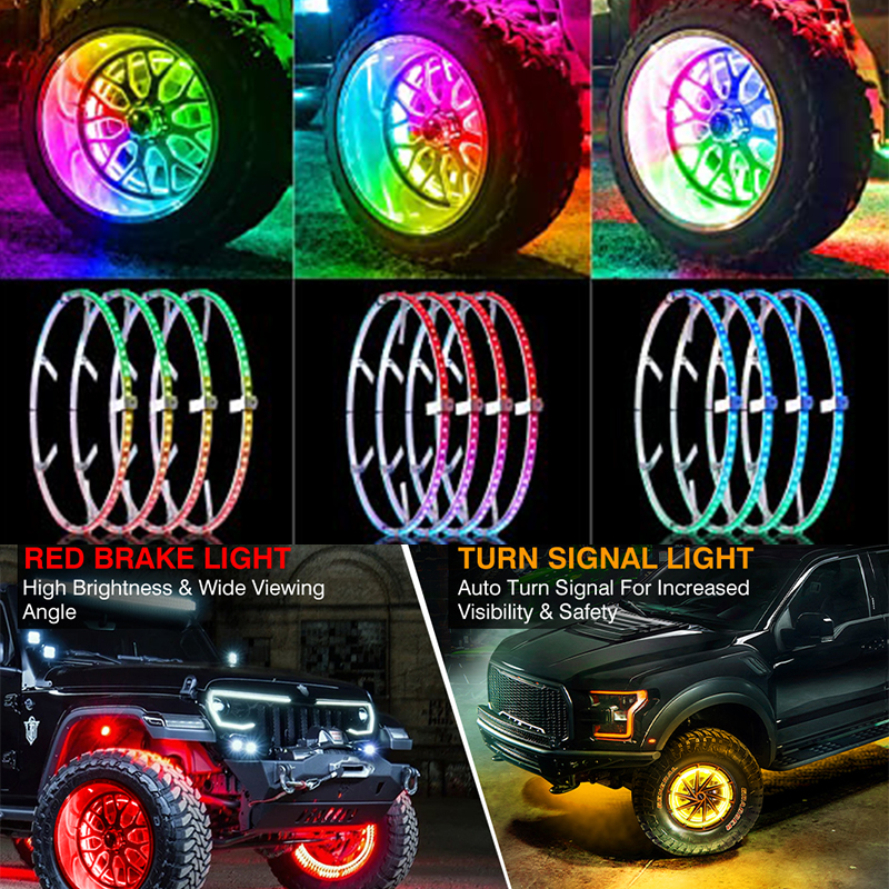 RGB Wheel Lights 15.5 17 Inch | App Control | Universal