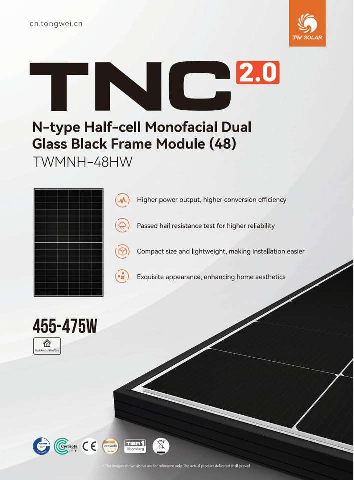 TONGWEI TW Solar Commercial Rooftop Module TWMNH-48HW N-Type Half-Cell ...