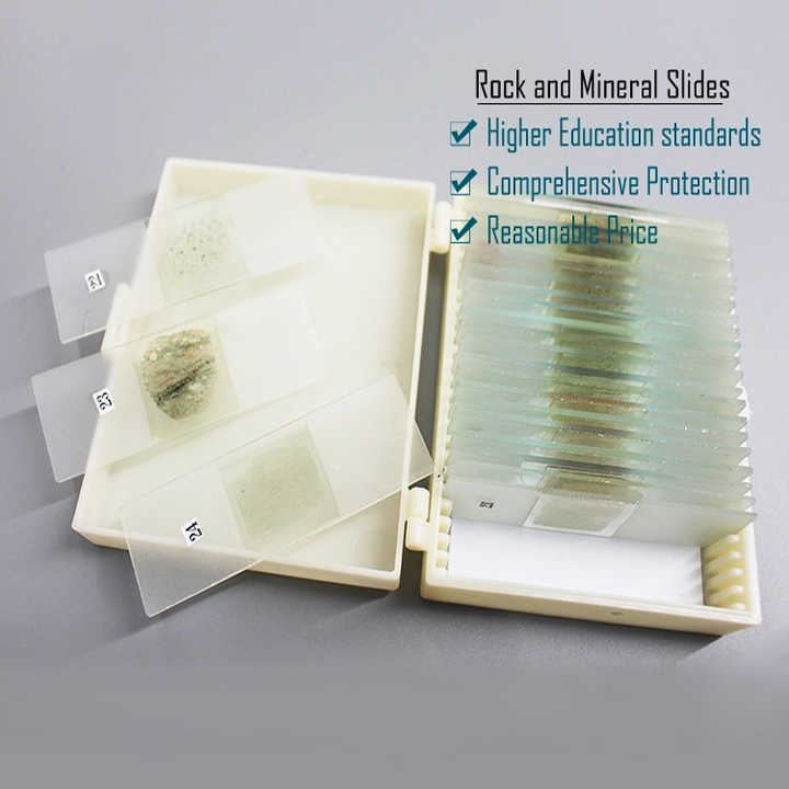 24pcs Geology Mineral Stone Microscope Slides for Education & Research ...