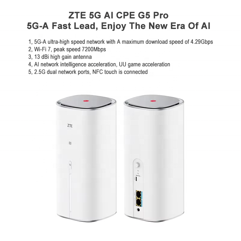 ZTE 5G AI CPE G5 Pro MC8512 WiFi 7 BE7200 Router Dual 2.5G Ethernet ...