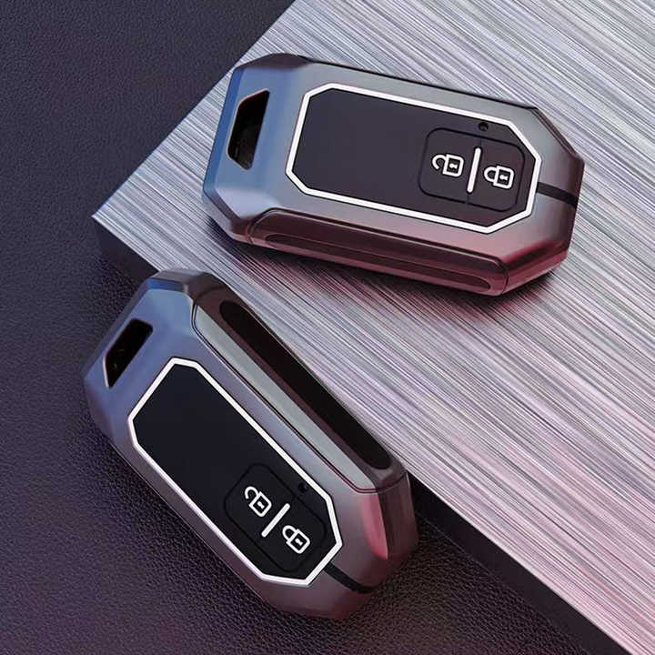 Zinc Alloy Car Key Case Full Cover Smart Leather Metal Key Fob ...